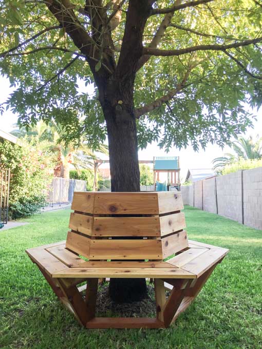 Hexagonal Tree Bench Plans | DIY Wrap-Around Tree Seat PDF - Build-it ...